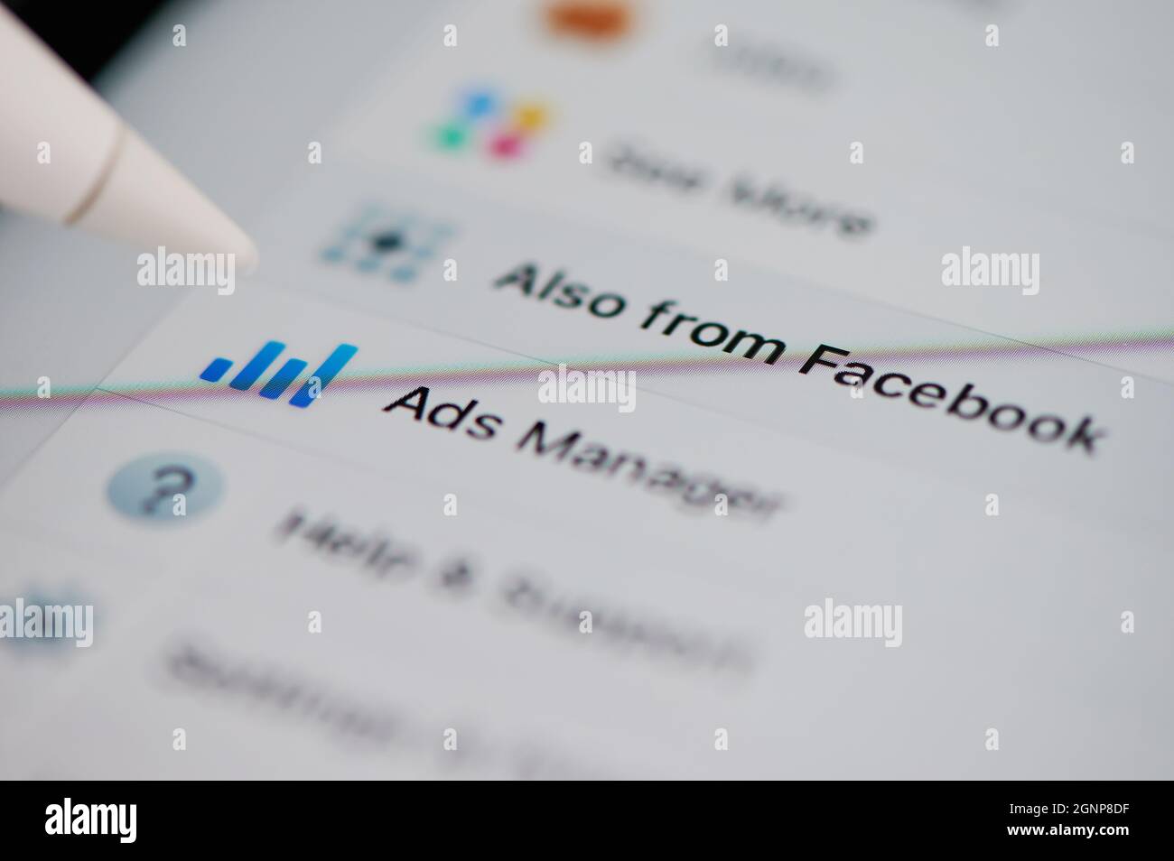 New york, USA - September 24 2021: Check facebook ads on ipad panel ...