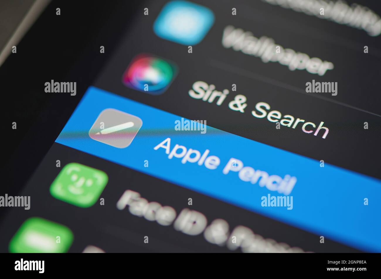 New york, USA - September 24 2021: Check apple pencil menu on ipad ...