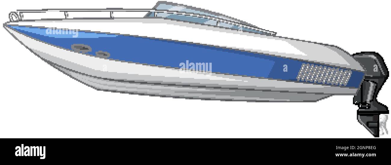 Speedboat or motorboat isolated on white background illustration Stock ...