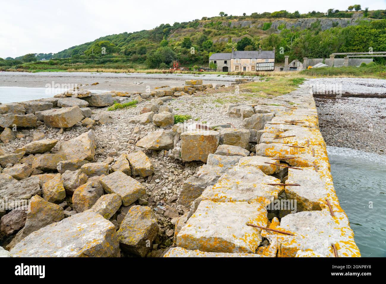 The old Quay at Penmon, Anglesey, on the Menai Straits, made from ...