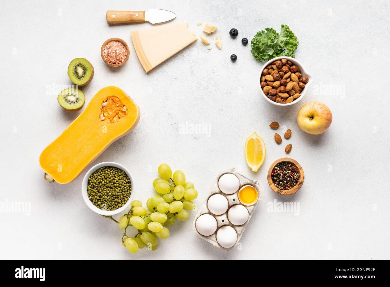 Frame from an assortment of useful protein sources and products for ...