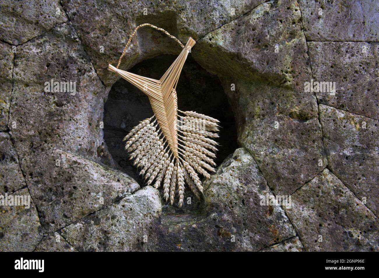 Corn craft, in quern stone, Heron Corn Mill, Beetham, Lancashire Stock ...