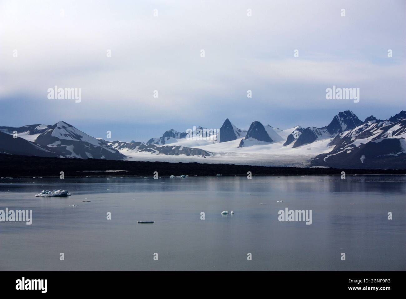 Mountain landscape on the coast of Hornsund Svalbard, Norway Stock ...
