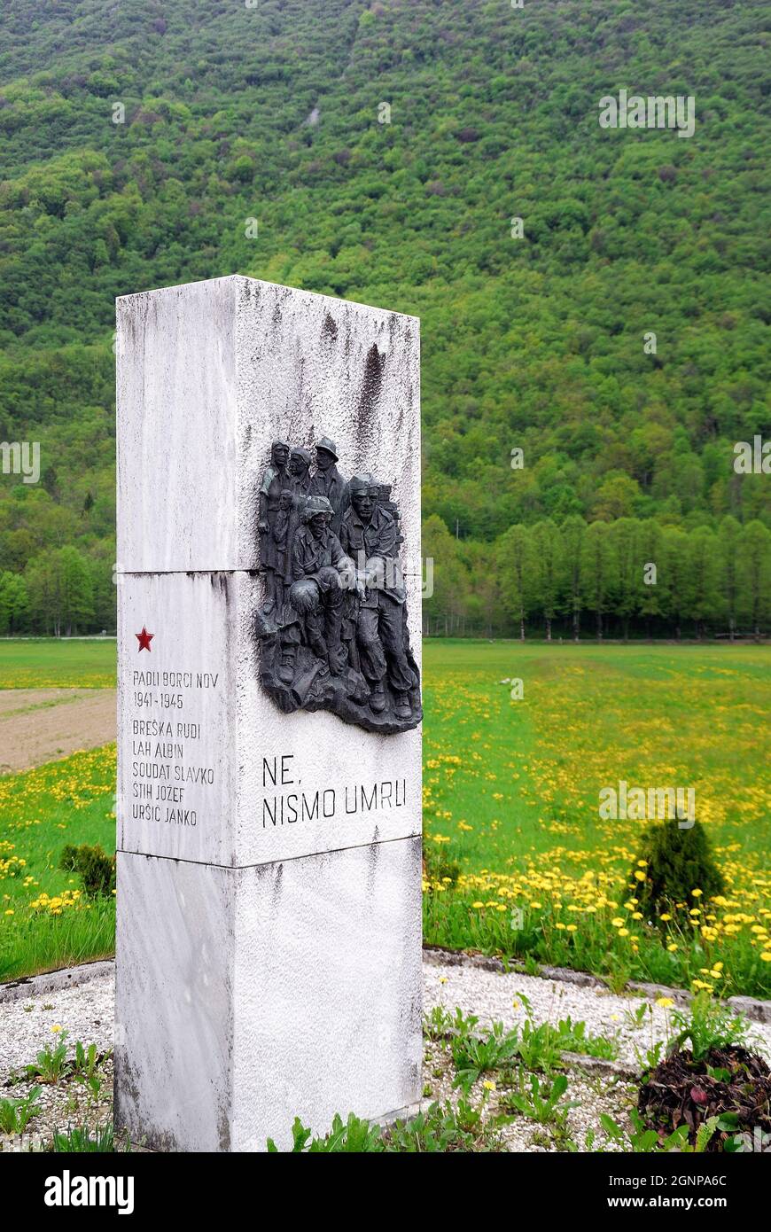 Slovenia, Staro Selo village, monument to WWII Yugoslav partisans Stock ...