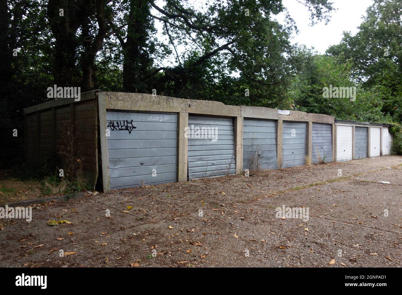 A Collection of Block of Garages Council Owned in England Stock Photo ...