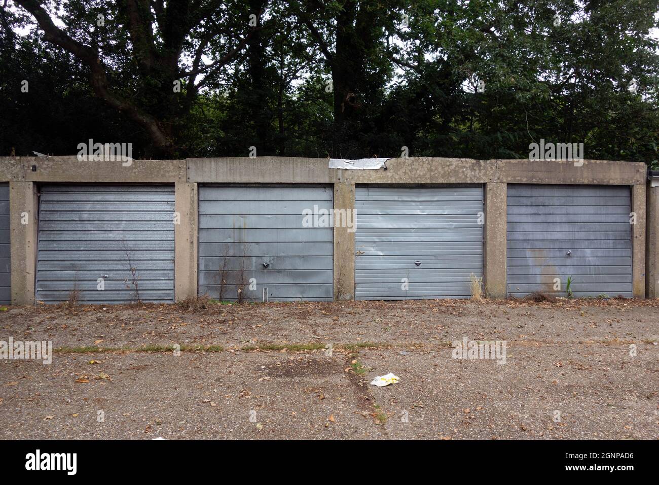 A Collection of Block of Garages Council Owned in England Stock Photo ...