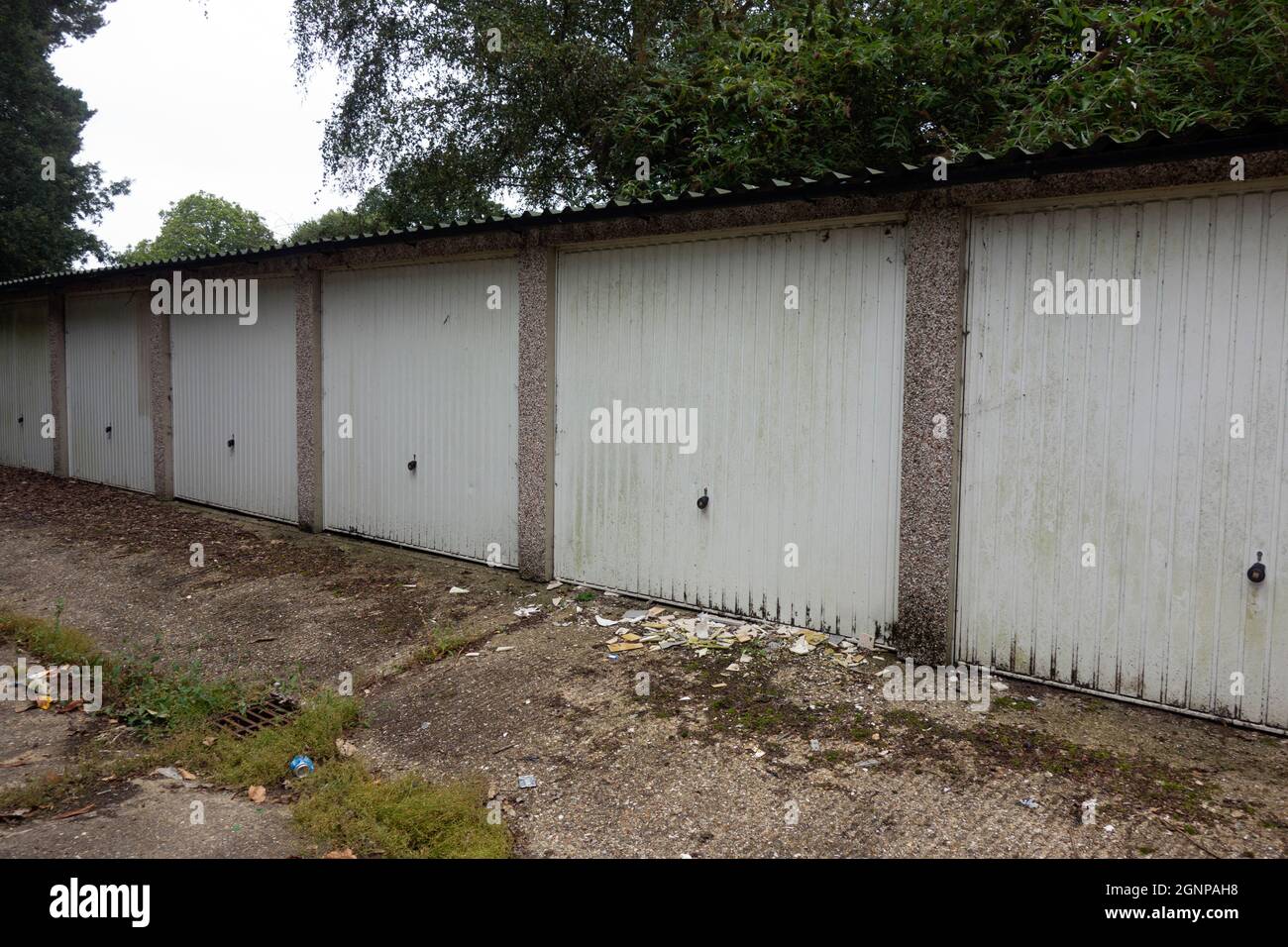 A Collection of Block of Garages Council Owned in England Stock Photo ...