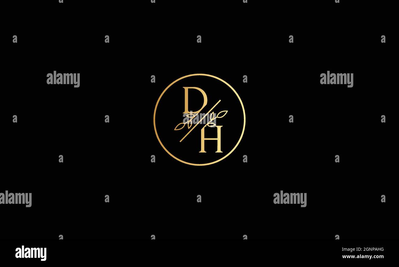 LETTERS DH WITH FLOWER ICON LOGO DESIGN FOR ILLUSTRATION USE Stock ...