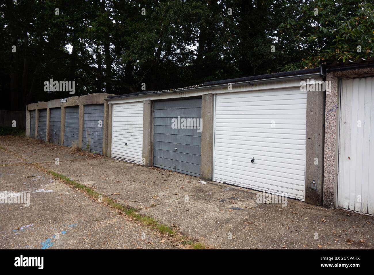 A Collection of Block of Garages Council Owned in England Stock Photo ...