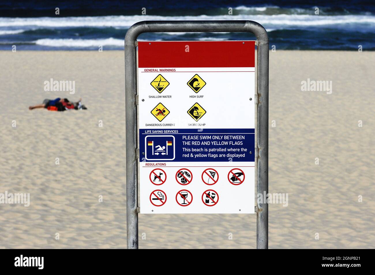 Australian beach warning sign hi-res stock photography and images - Alamy