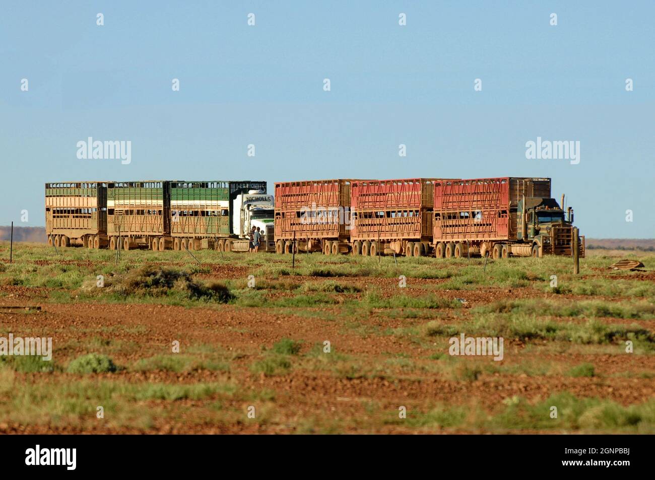 Two road trains at the outback, Australia, Oodnadatta Stock Photo - Alamy