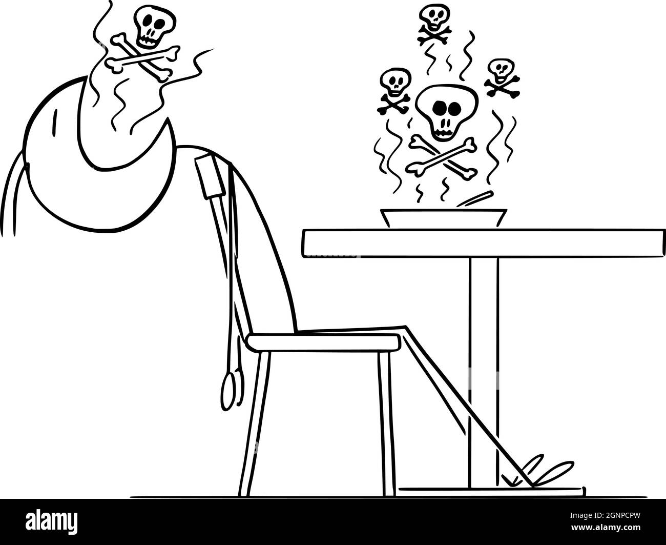 Person Dies After Eating Poisonous or Contaminated Food , Vector ...