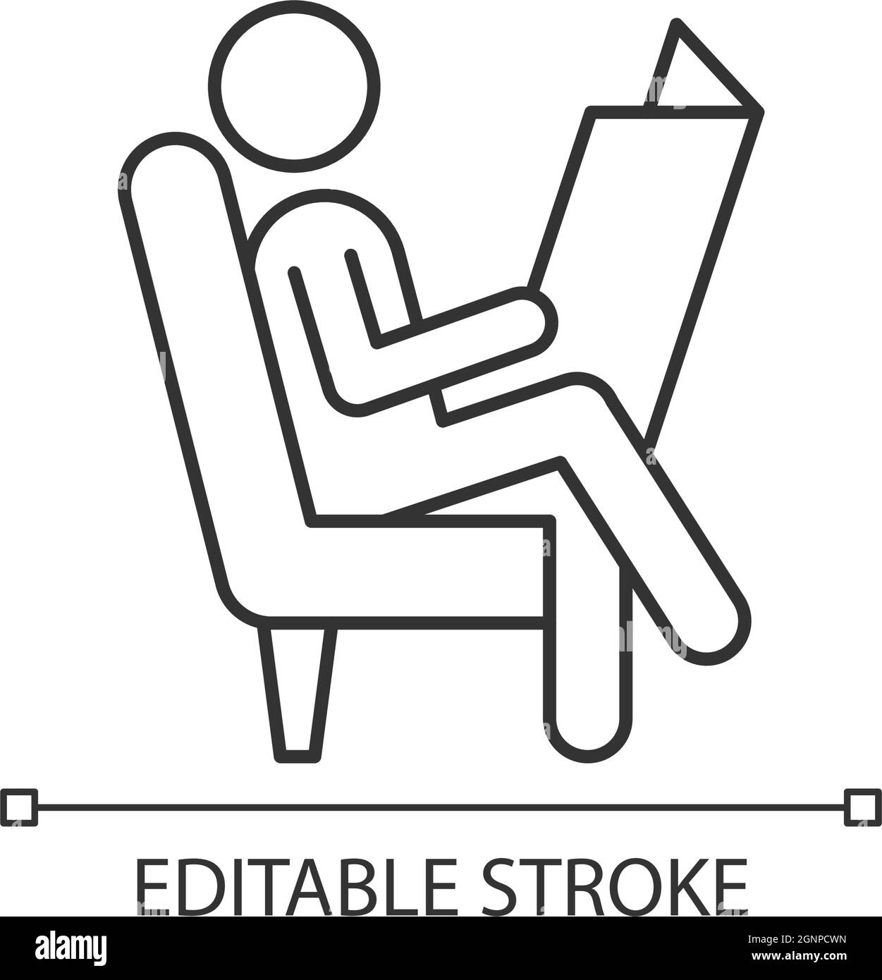 Read newspaper linear icon Stock Vector Image & Art - Alamy