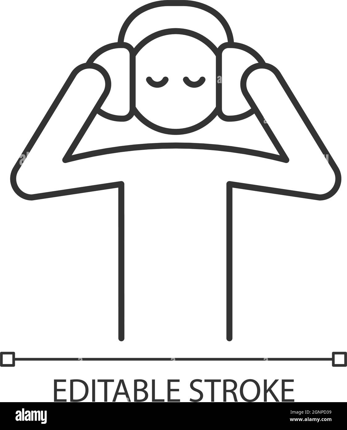 Listen to music linear icon Stock Vector Image & Art - Alamy