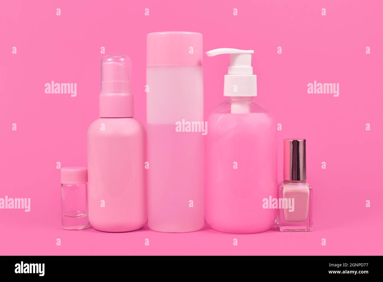 Various stereotype pink colored hygiene products marketed to women ...