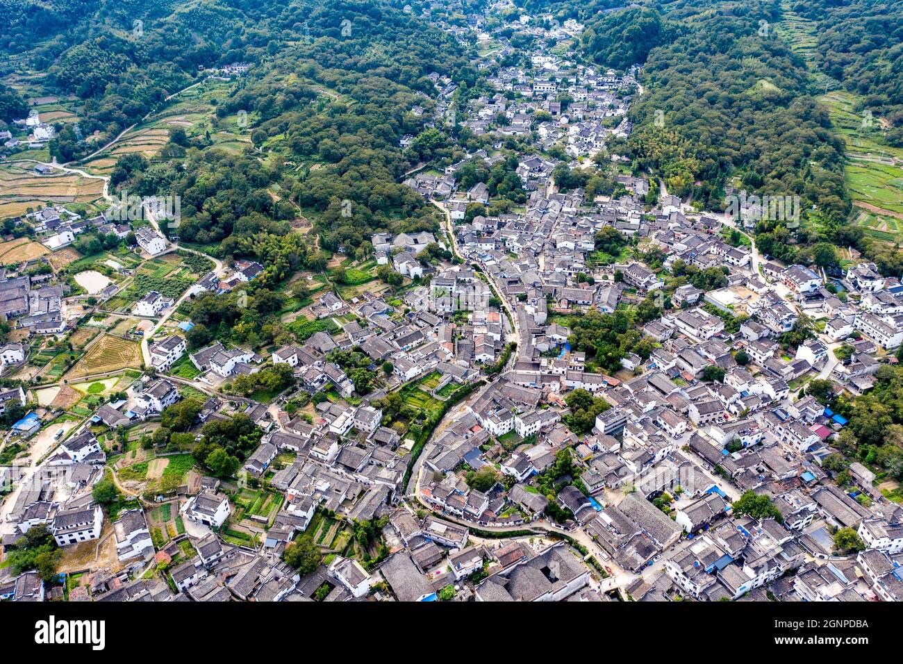 XUANCHENG, CHINA - SEPTEMBER 25, 2021 - Aerial photo taken on Sept. 25 ...