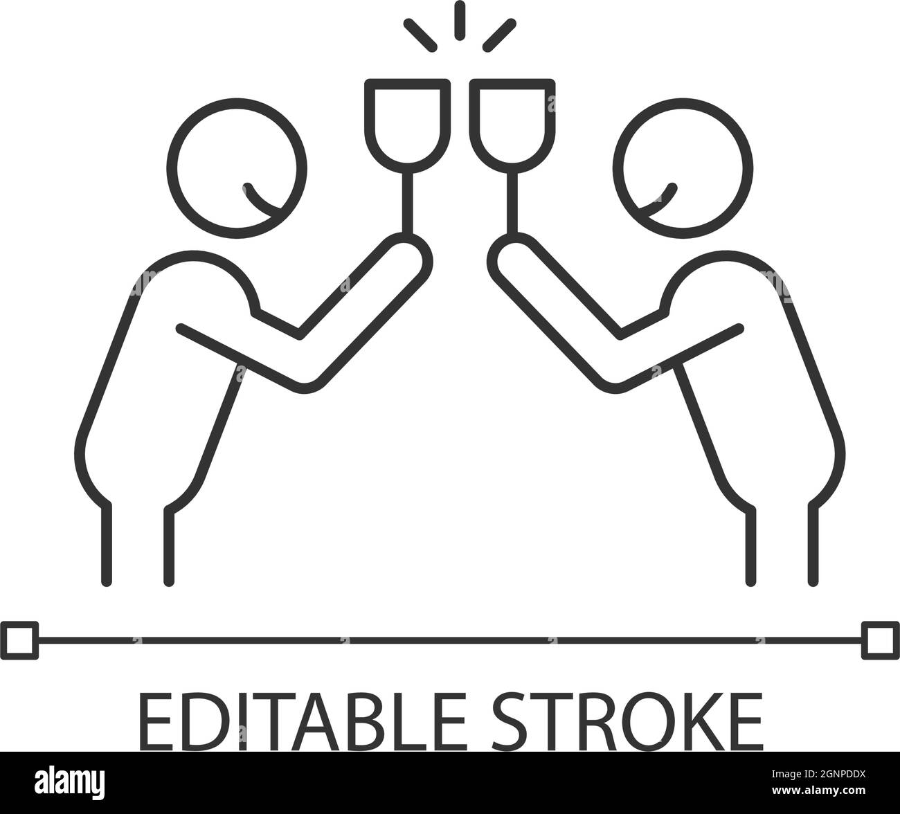 Clink glasses linear icon Stock Vector Image & Art - Alamy