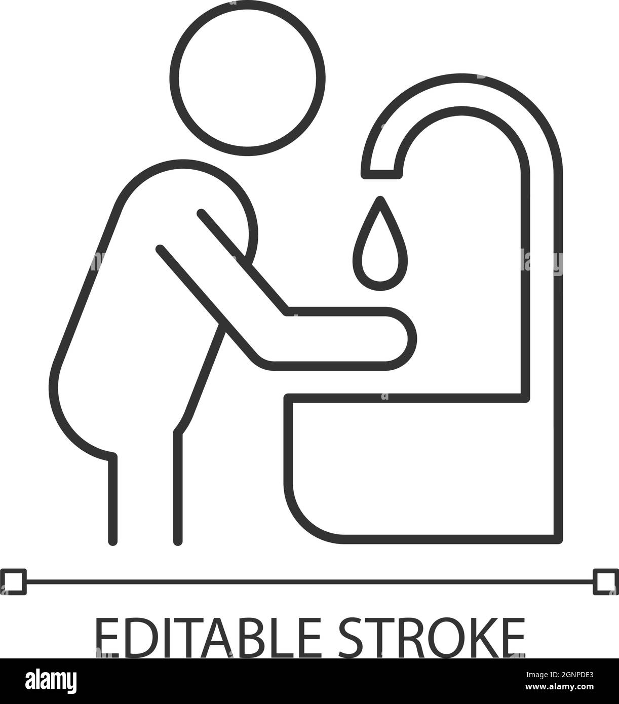 Wash hands linear icon Stock Vector Image & Art - Alamy