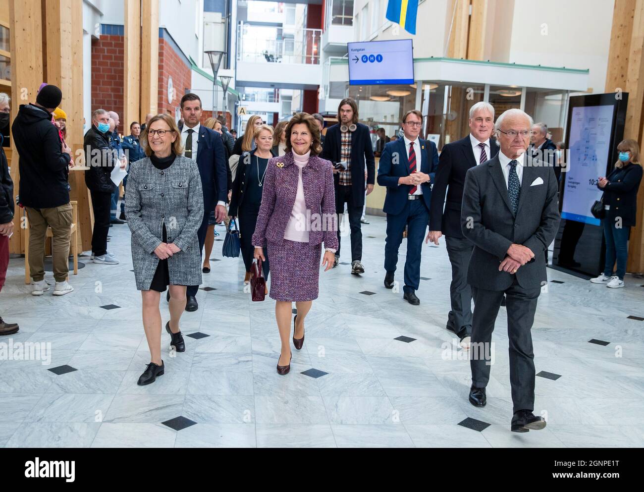 Queen silvia king carl gustaf visit sunderby hospital in lulea hi-res ...