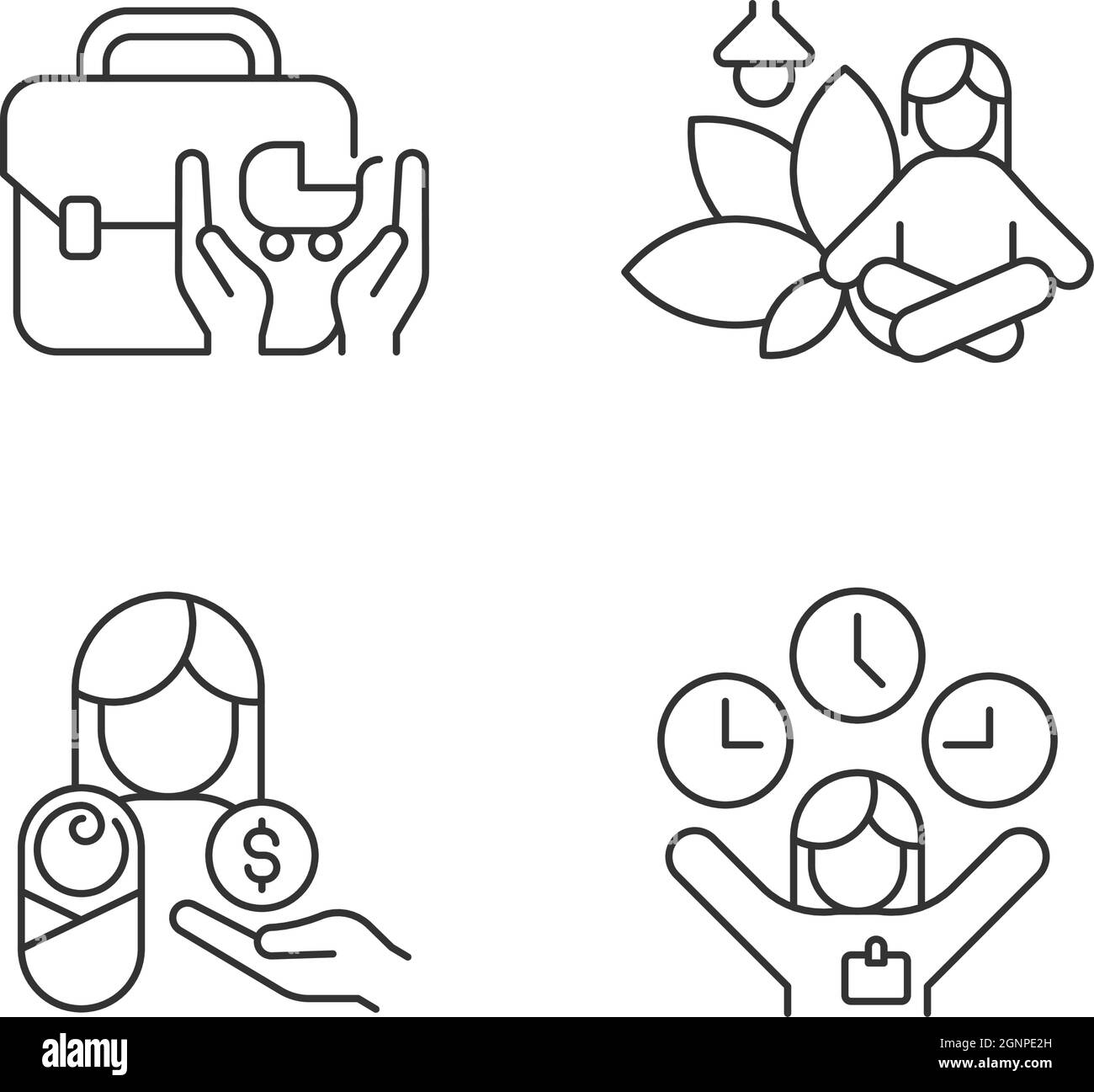 Employee incentives linear icons set Stock Vector Image & Art - Alamy