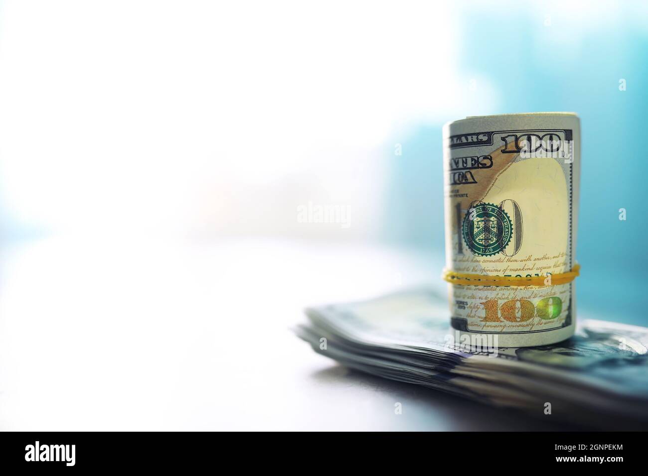 Cash money in a large pile as a finance background. Paper money close ...