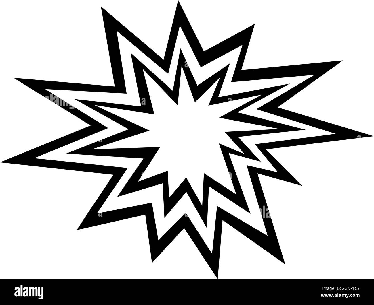 Vector emoticon illustration of black and white outlines of explosive ...