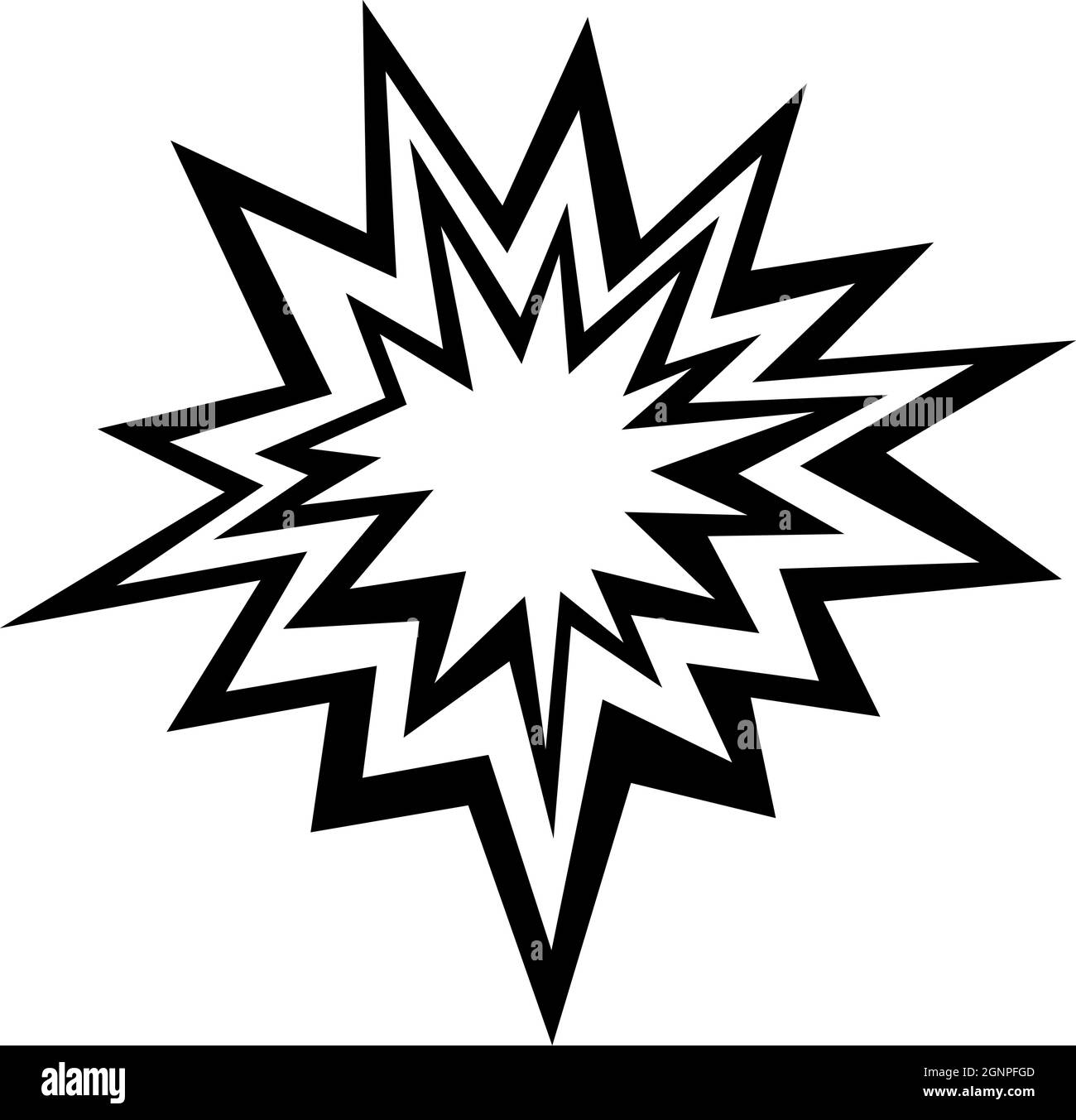 Vector emoticon illustration of black and white outlines of explosive ...