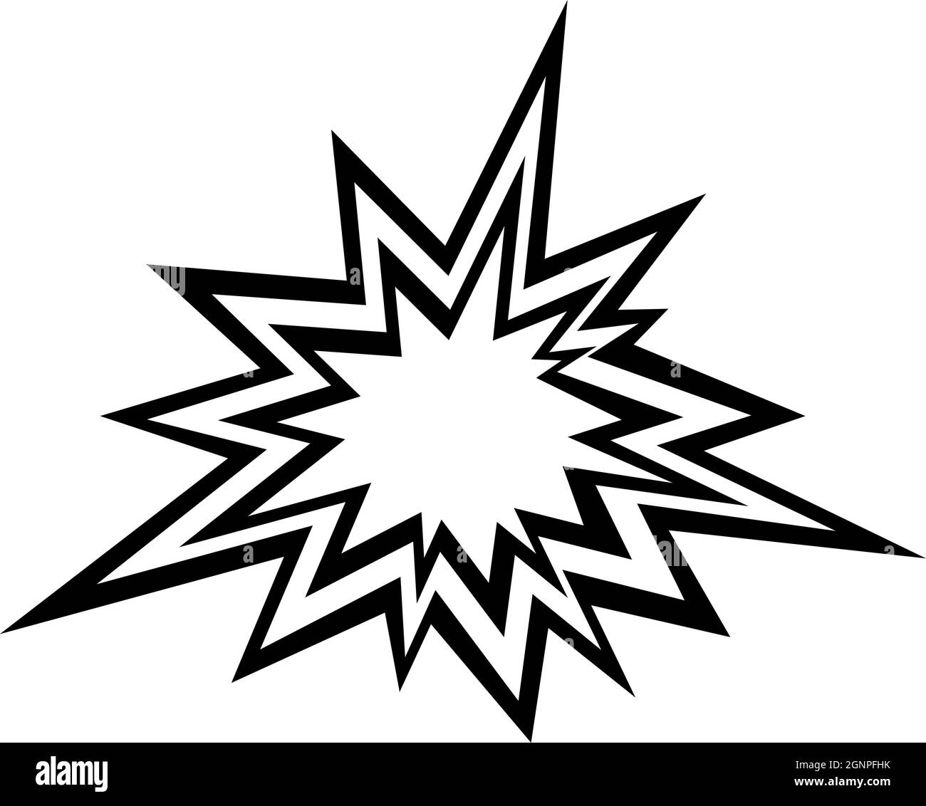 Vector emoticon illustration of black and white outlines of explosive ...