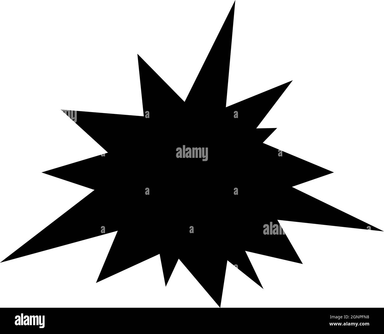 Vector illustration of black silhouette of explosion collision Stock ...