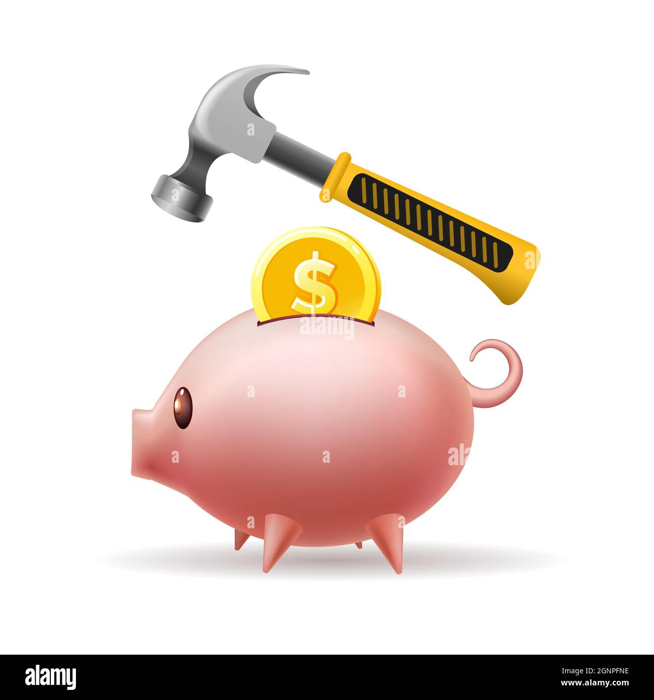 Pig bank and hammer Stock Vector Image & Art - Alamy