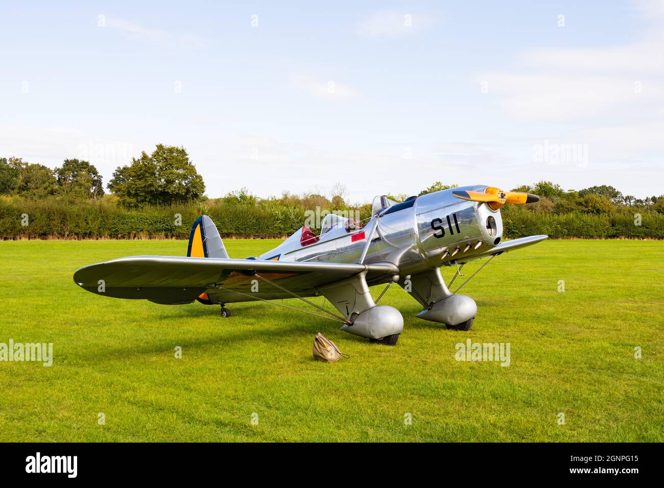 Highly polished Ryan STM-2 open cockpit, two seat trainer aircraft ...