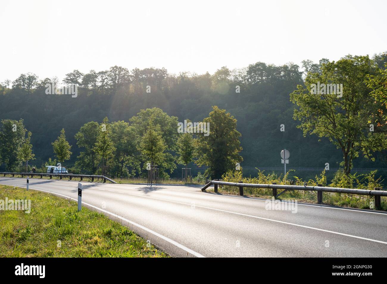 Europe, Luxembourg, near Greiveldange, Layby off Waistrooss (Highway ...