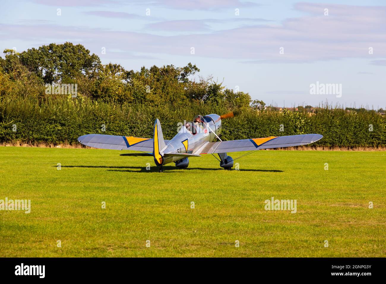 Highly polished Ryan STM-2 open cockpit, two seat trainer aircraft ...