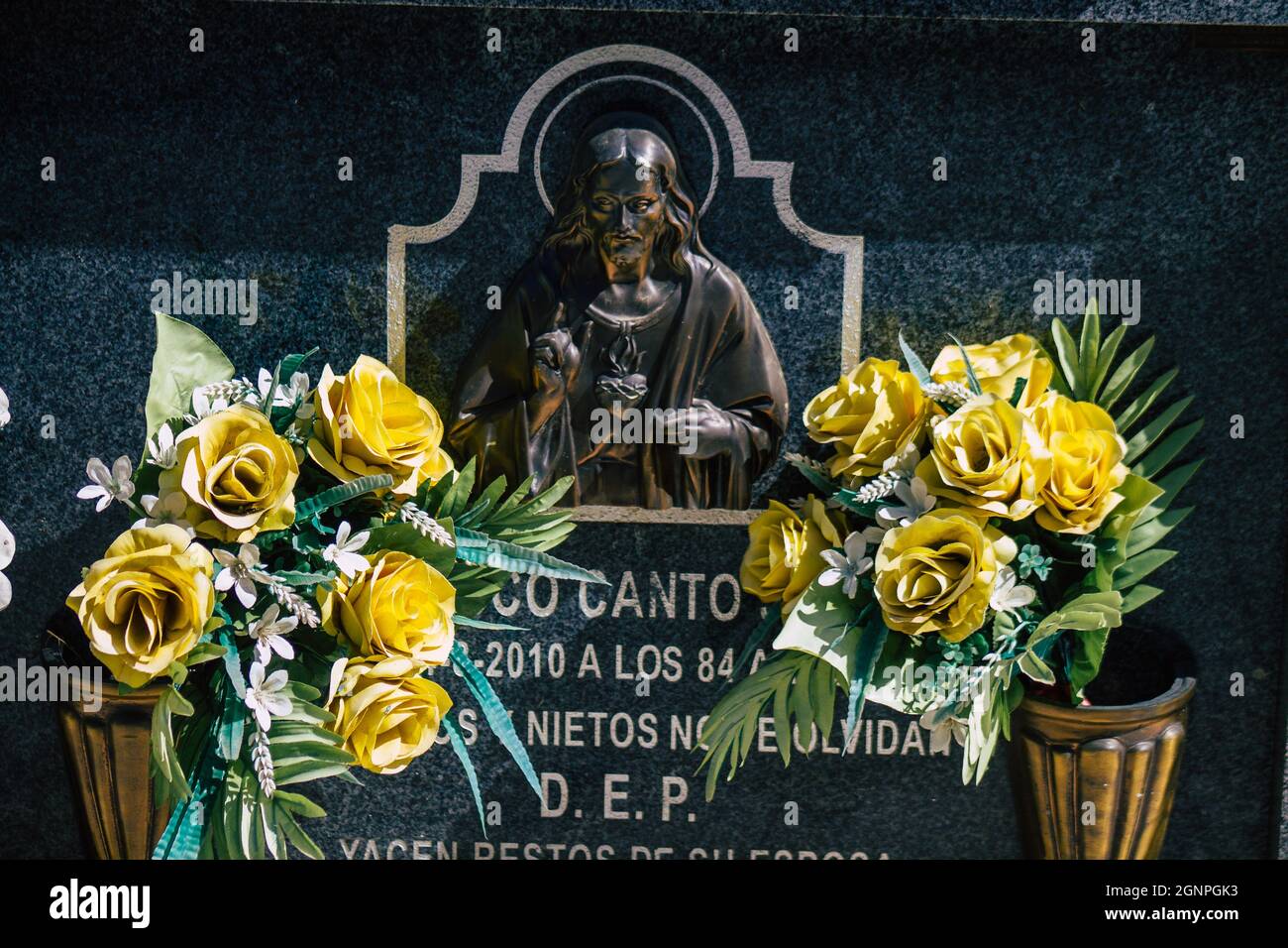 Seville Spain September 21, 2021 Typical graves in a Christian cemetery ...