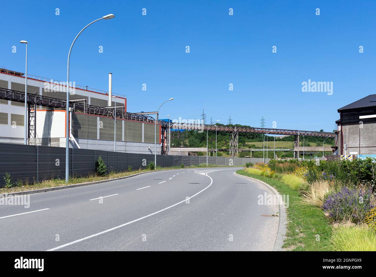 Europe, Luxembourg, Differdange, The ArcelorMittal Steelworks from ...