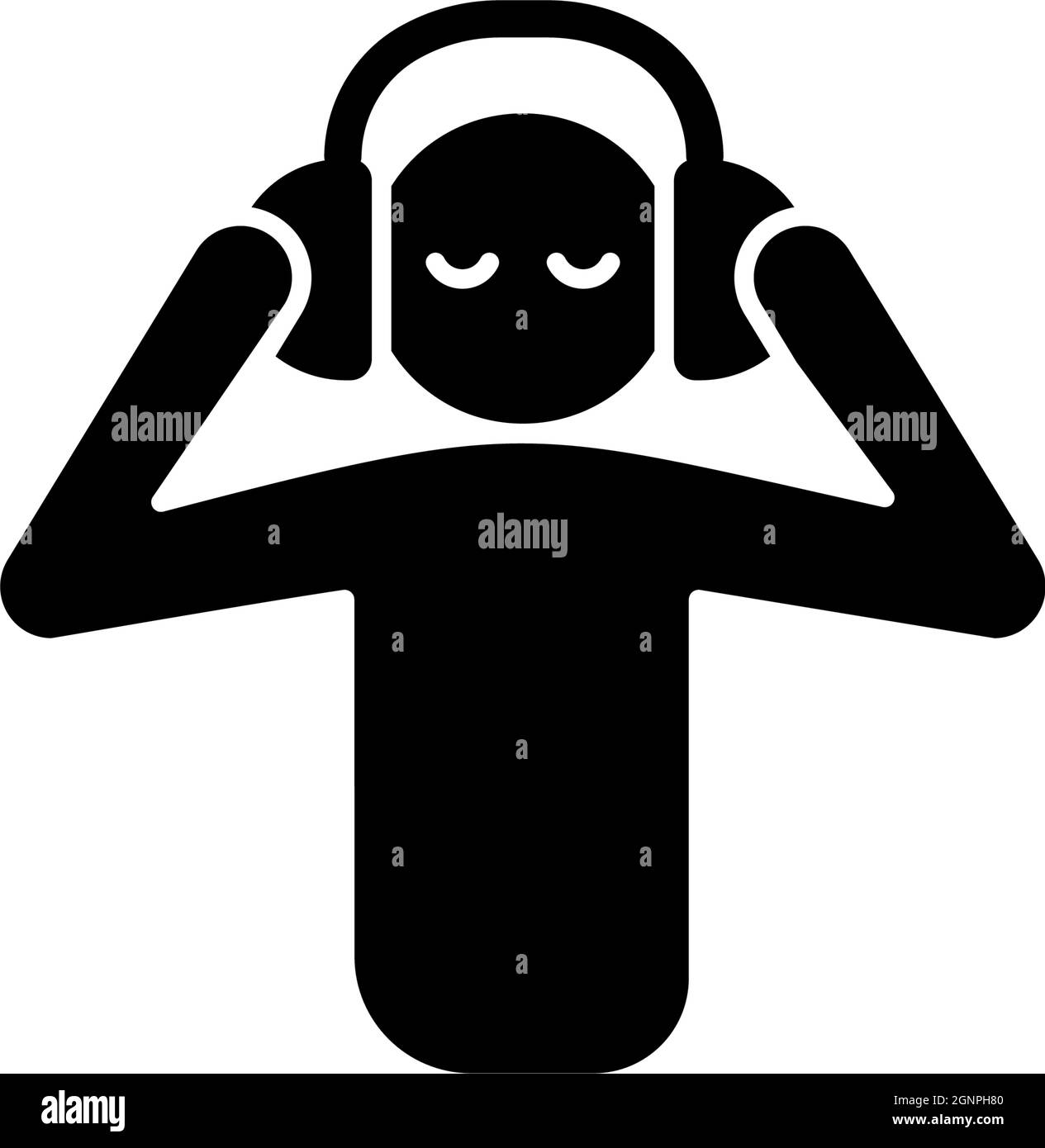 Listen to music black glyph icon Stock Vector Image & Art - Alamy