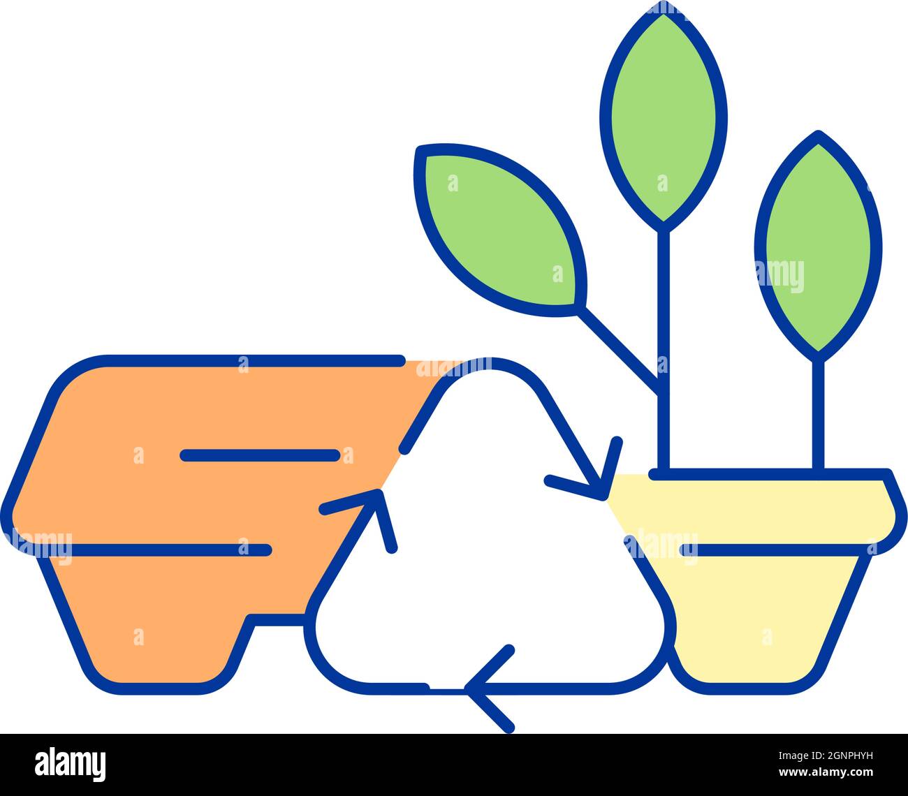 Plants in pots RGB color icon Stock Vector Image & Art - Alamy