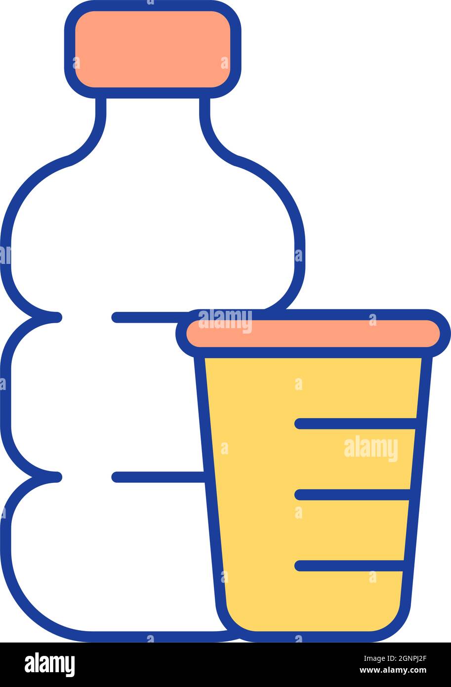 Plastic bottle and cup RGB color icon Stock Vector Image & Art - Alamy