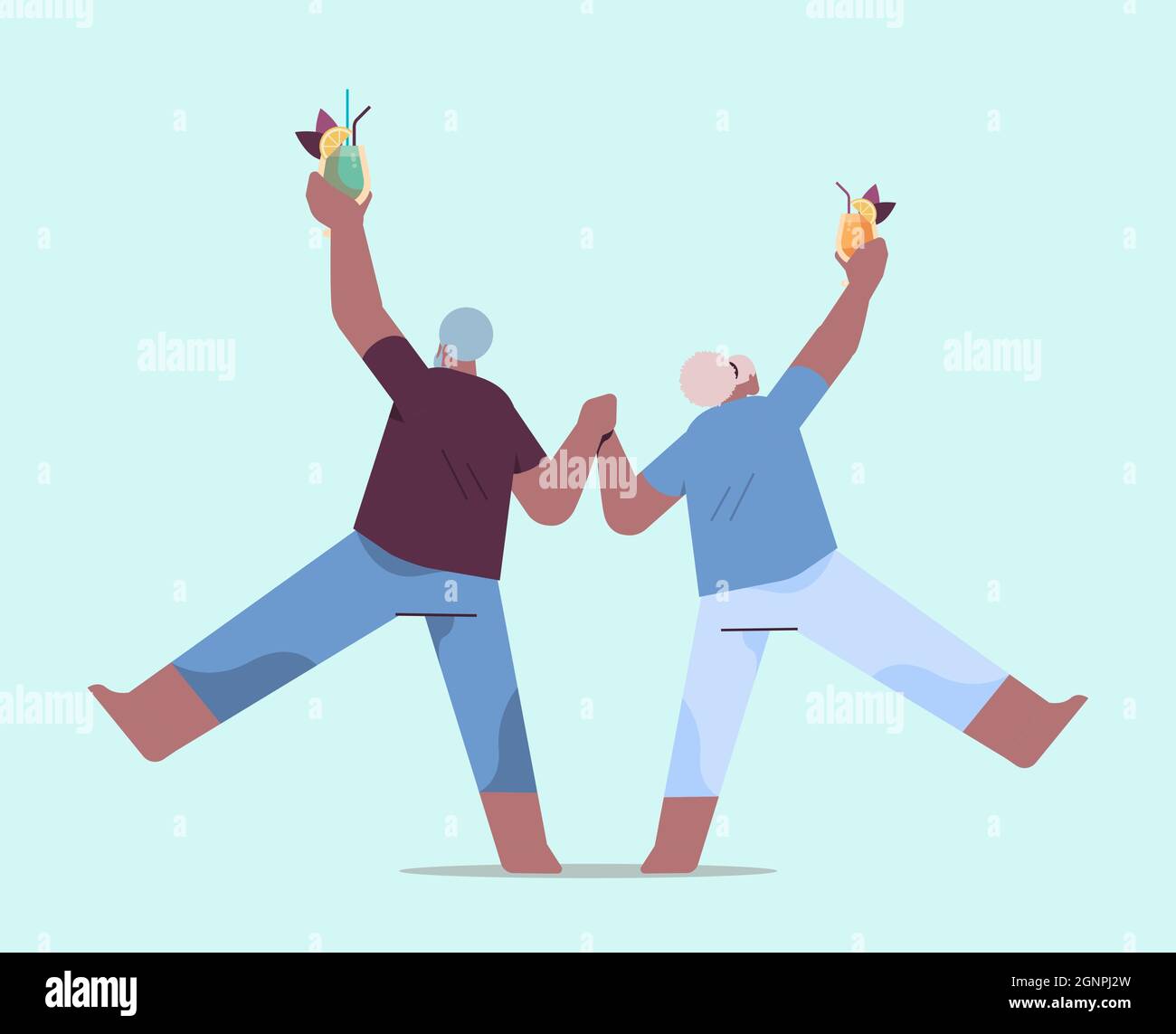 senior african american couple dancing old man and woman having fun ...