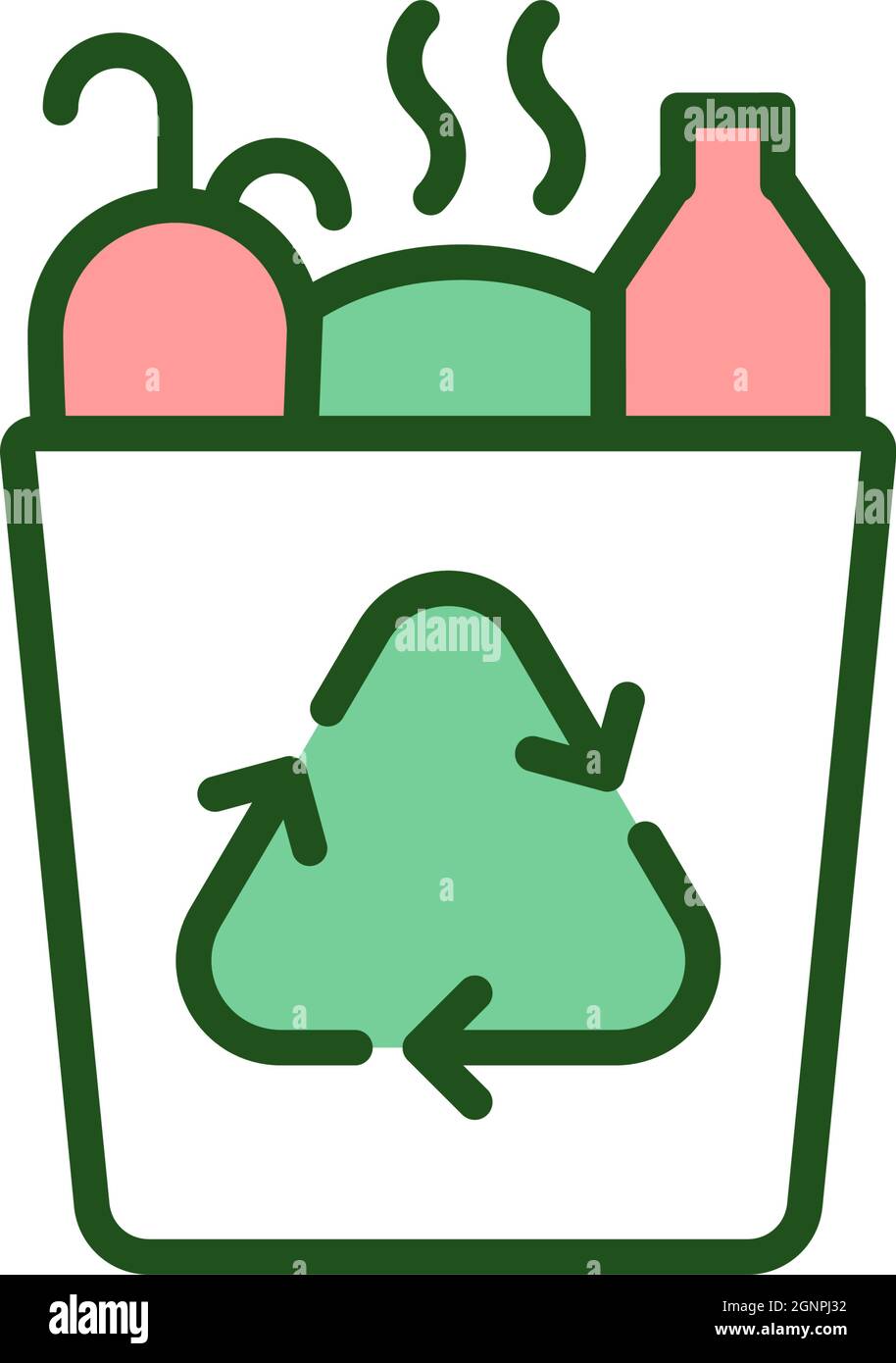 Trashcan full of garbage RGB color icon Stock Vector Image & Art - Alamy