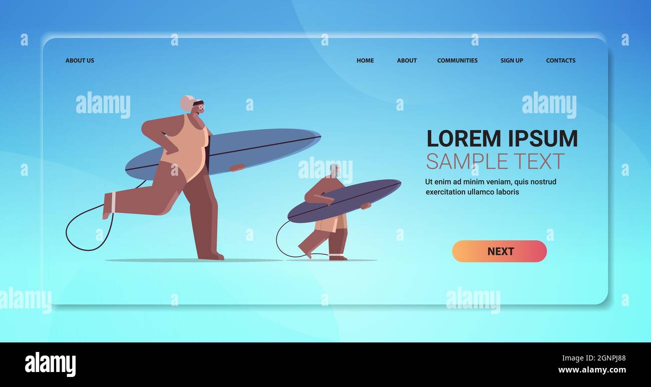 Senior Couple With Surf Boards Aged Man Woman Surfers Holding