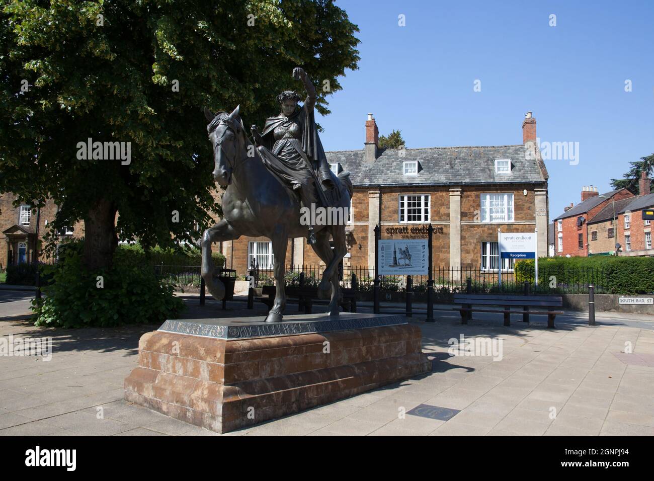 A statue of The Fine Lady upon a Cock Horse, from the famous nursery ...