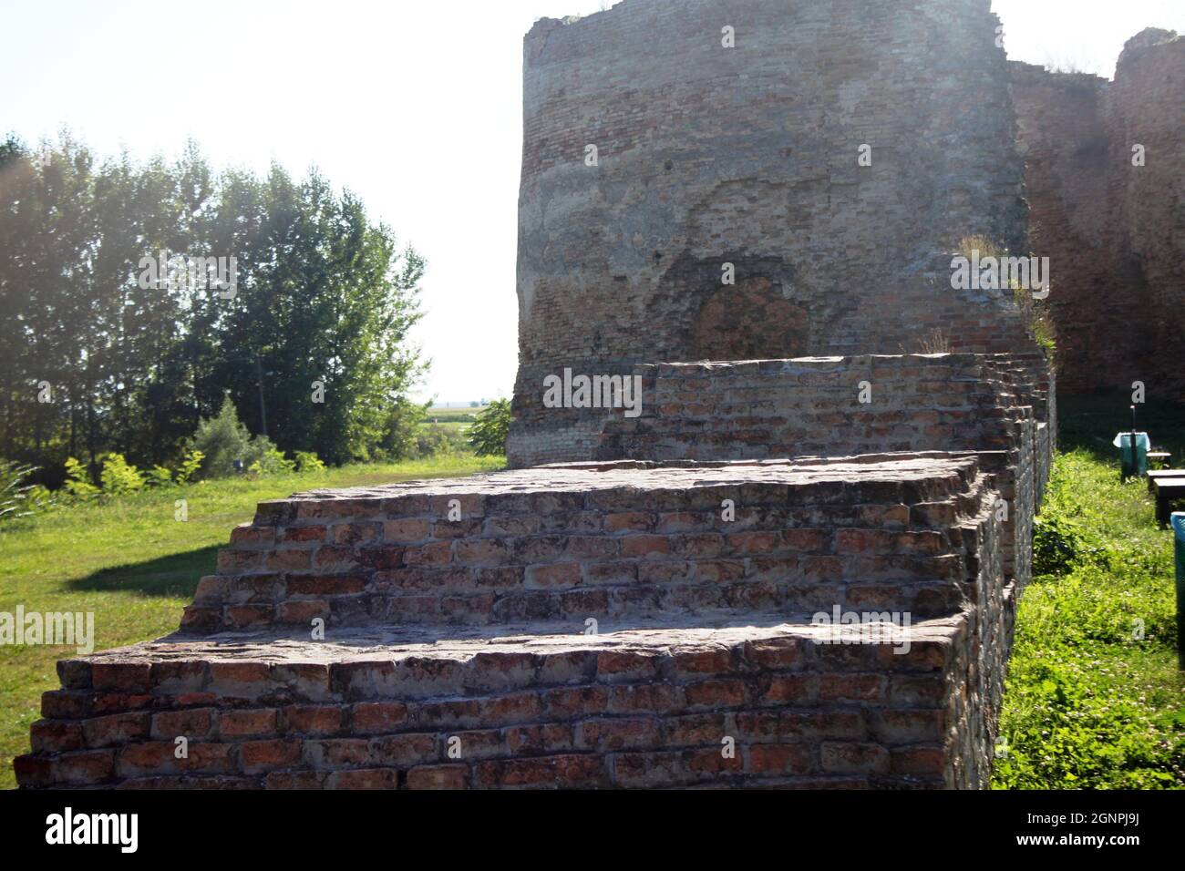 Walls of medieval fortress in Bac, Serbia Stock Photo - Alamy
