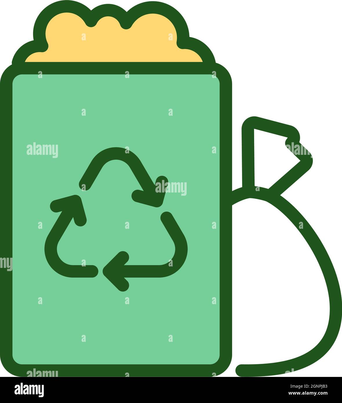 Trash container and garbage bag RGB color icon Stock Vector Image & Art ...