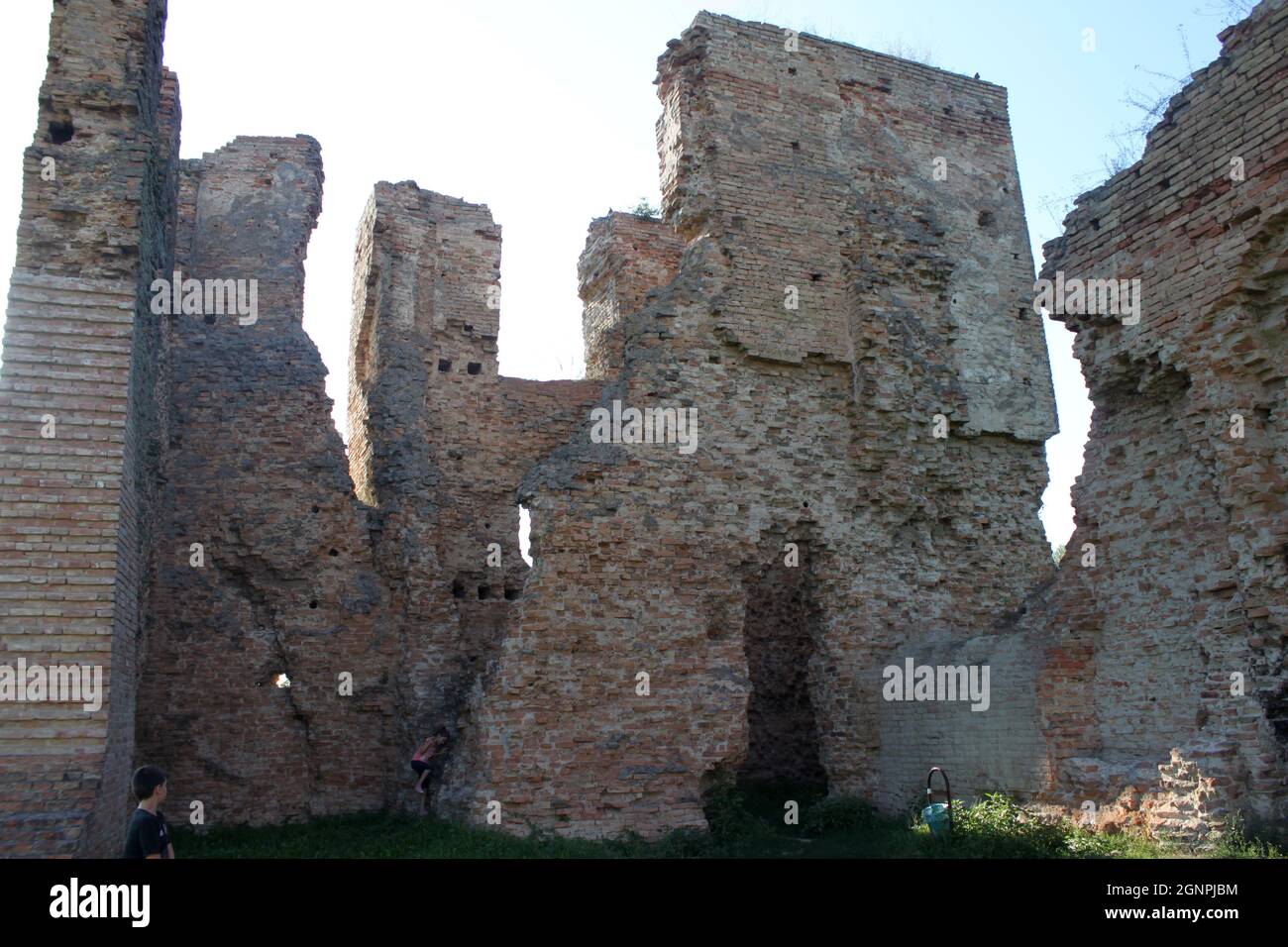 Walls of medieval fortress in Bac, Serbia Stock Photo - Alamy