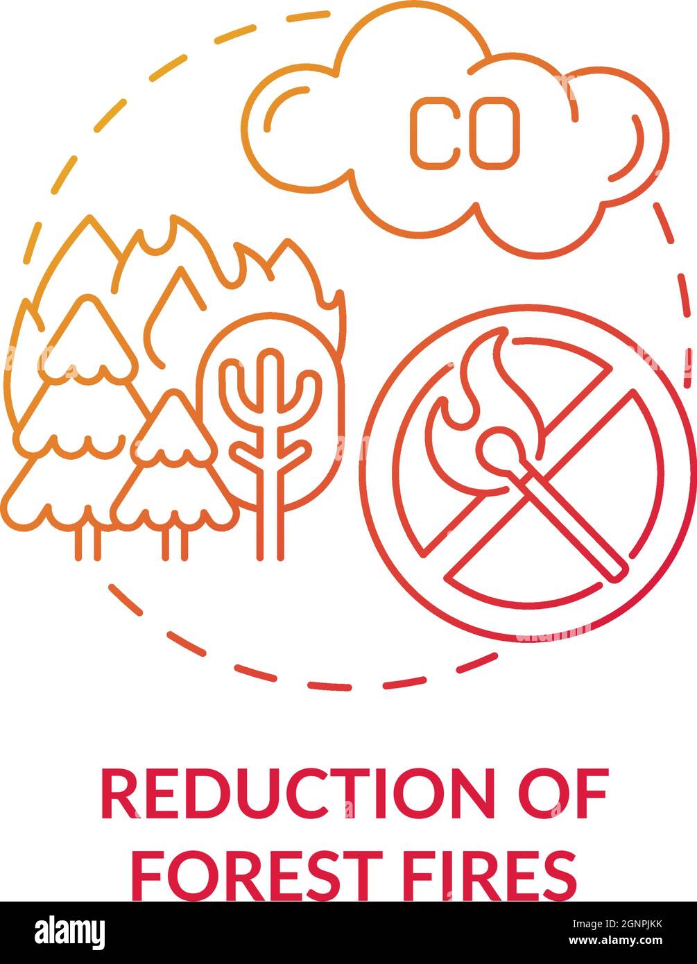 Forest fires reduction concept icon Stock Vector Image & Art - Alamy
