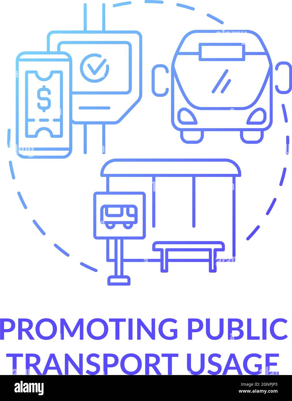 Promoting public transport usage concept icon Stock Vector Image & Art ...