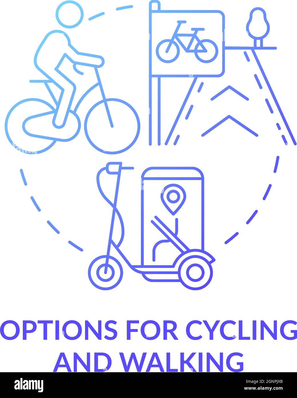 Options for cycling and walking concept icon Stock Vector Image & Art ...