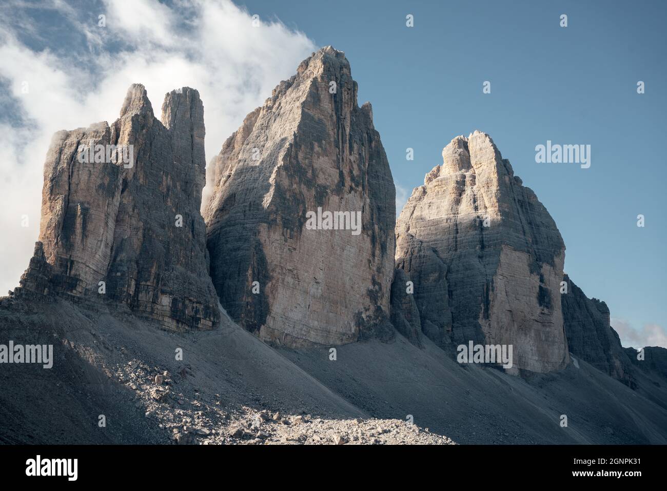 Three Mountain Peaks Stock Photo - Alamy
