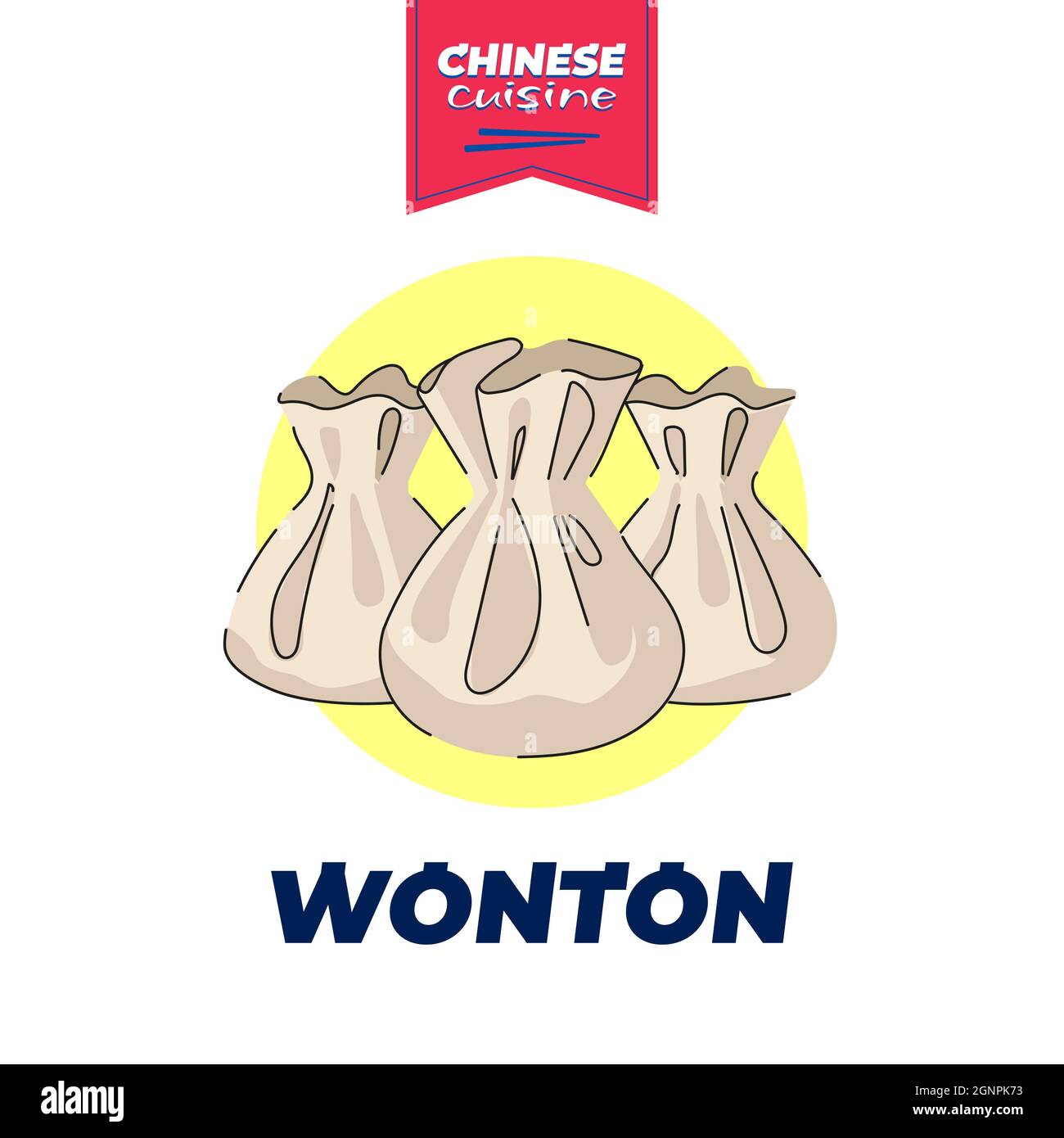 Tasty wonton soup on Stock Vector Images - Alamy